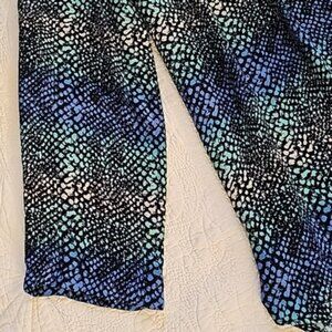 Pure Energy | Tops | Womens Plus Size 2x Blouse Blue Black Roll Tab ...